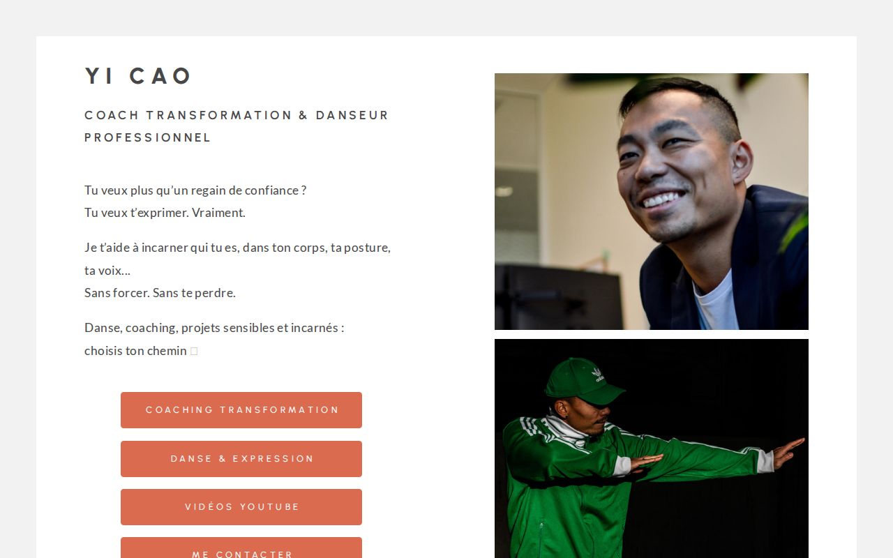 Yi Cao – Coach en transformation & danseur professionnel à Paris